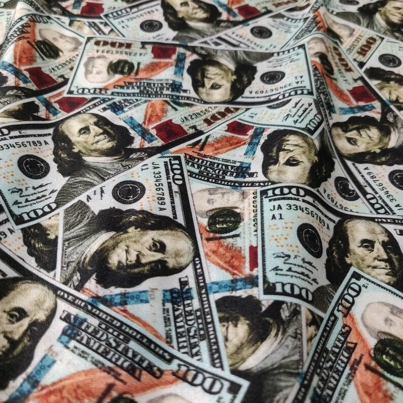 Cash Money Print on Poly Spandex Fabric 4 Way Stretch/per - Etsy