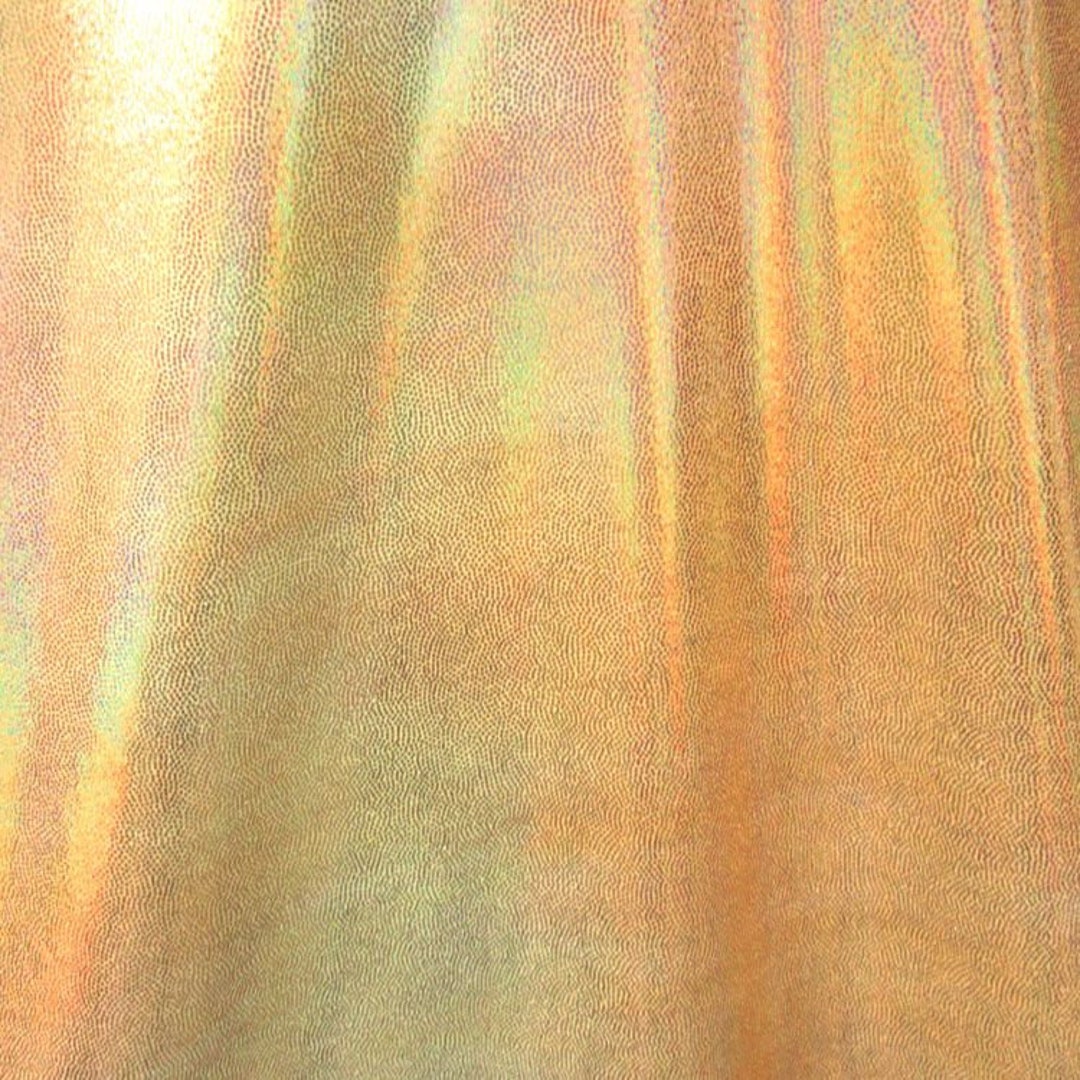 Holographic Mirror Dots on Tie Dyed Nylon Spandex Fabric (silver/orange ...