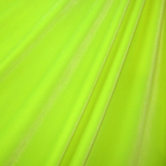 Solid Color Stretch Velvet Fabric neon Yellow 4 Way - Etsy