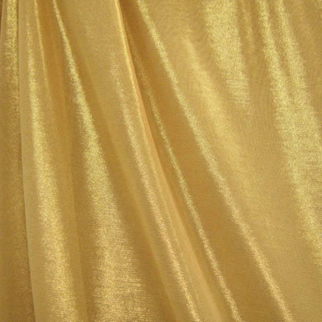 Edgy Metallic Gold Foil Stretch Sheer Mesh Fabric | Multiple Colors ...