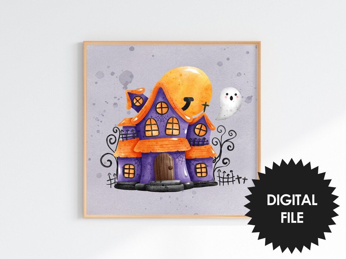 Spooky Halloween Wall Art for Kids, Set of 4 Printables, Digital ...