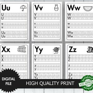 Alphabet Letter Tracing A-Z, Uppercase and Lowercase, Kindergarten and ...