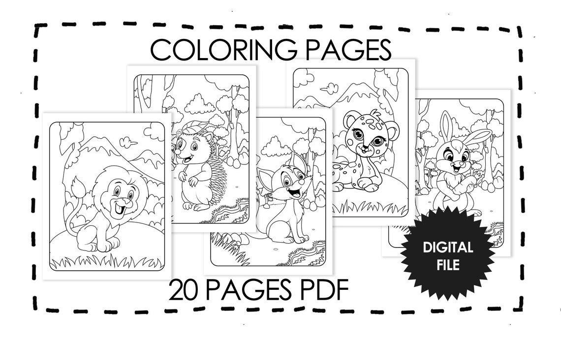 Wild Animals Coloring Pages, 20 Printable Coloring Pages for Kids ...