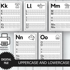Alphabet Letter Tracing A-Z, Uppercase and Lowercase, Kindergarten and ...