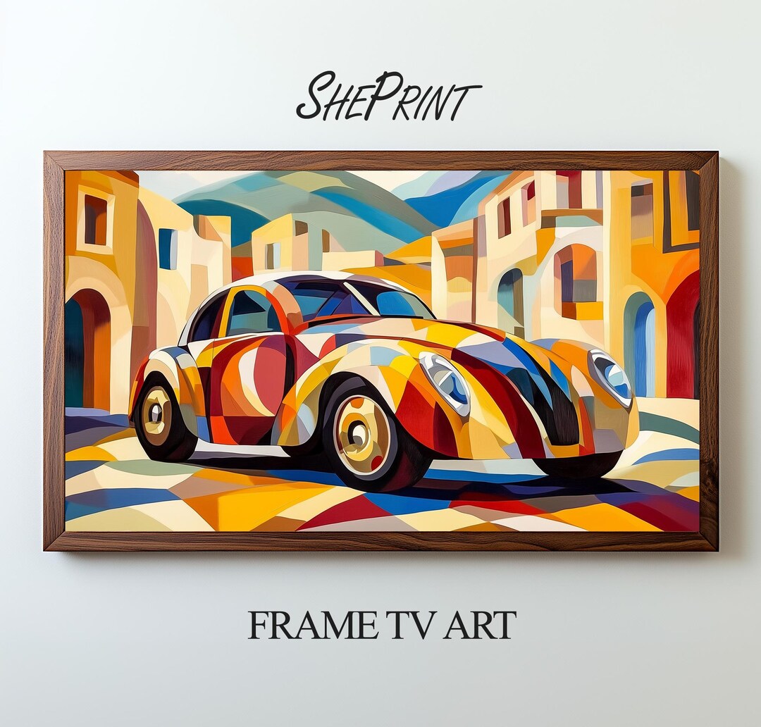 Frame TV Art | Car Cubism Abstract Art | Oil Painting TV Art | Digital ...