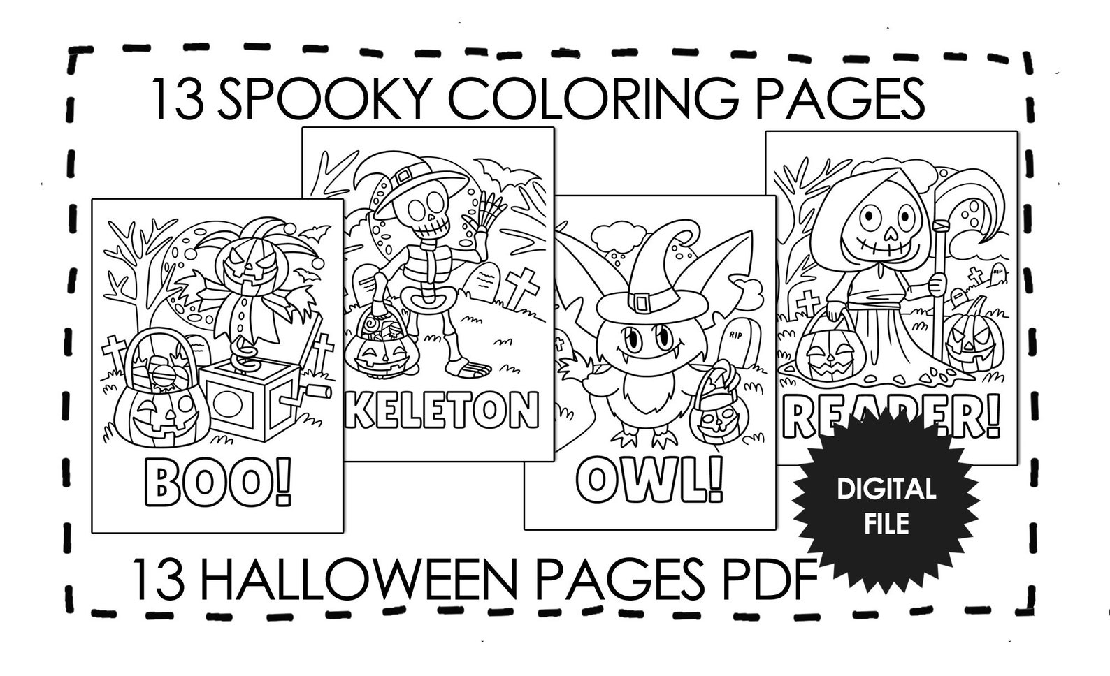 13 Spooky Halloween Coloring Pages for Kids of All Ages, Halloween ...