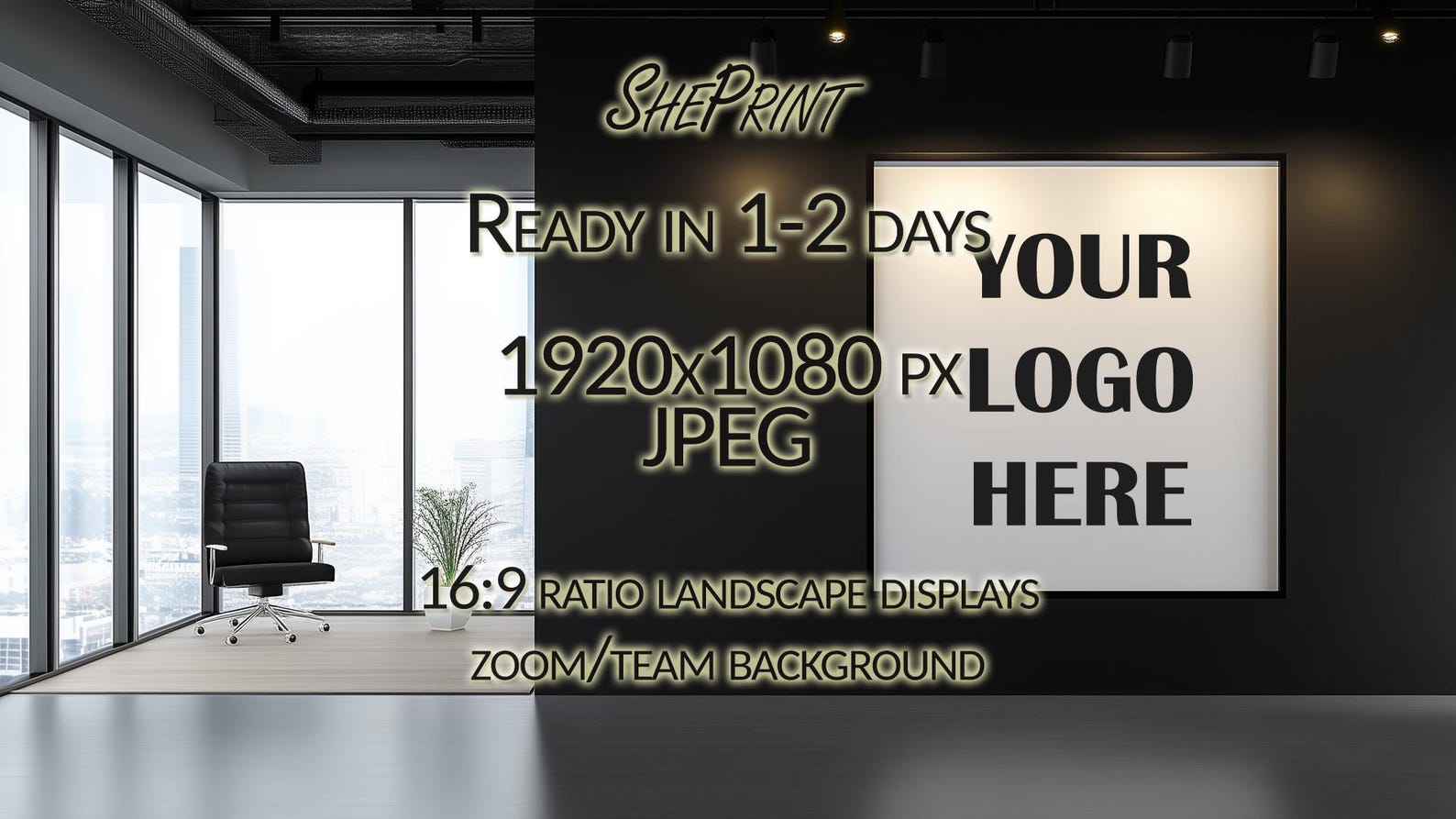 Personalized Zoom Background With Your Logo / Image | Modern Office ...