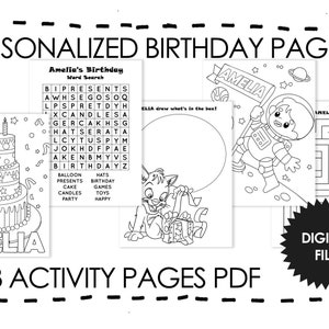 Personalized Birthday Coloring Pages for Kids,custom Name & Age ...