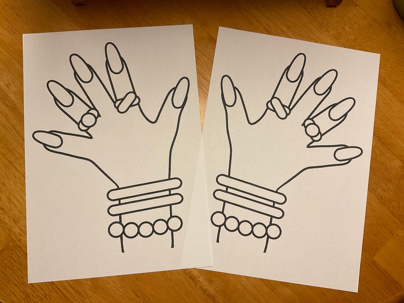 Manicure Fun Coloring Pages for Girls, Nail Salon Pretend Play, 2 Pages ...