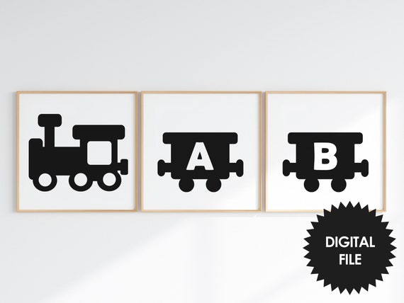 ABC Train Kids Room Decor Printable Letters A-Z All 26 - Etsy