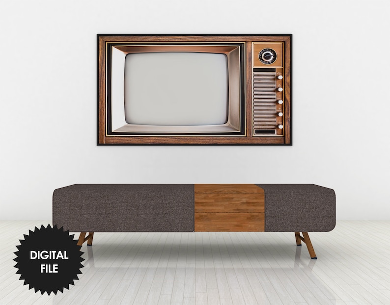 Samsung Frame TV Art Retro Tv | Vintage Tv Art Image | Antique Old ...