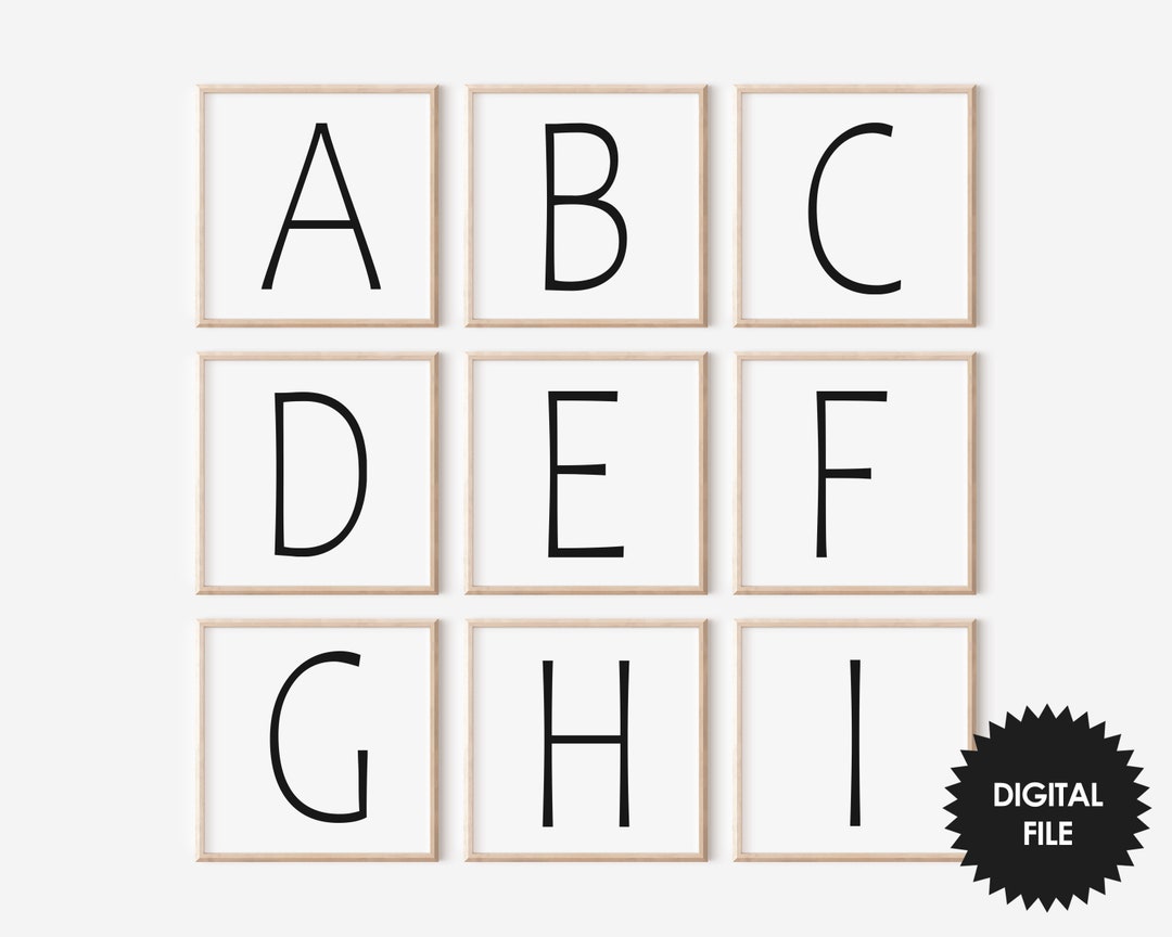 Printable Letters A-Z All 26, Uppercase Initials Print, ABC Letter ...