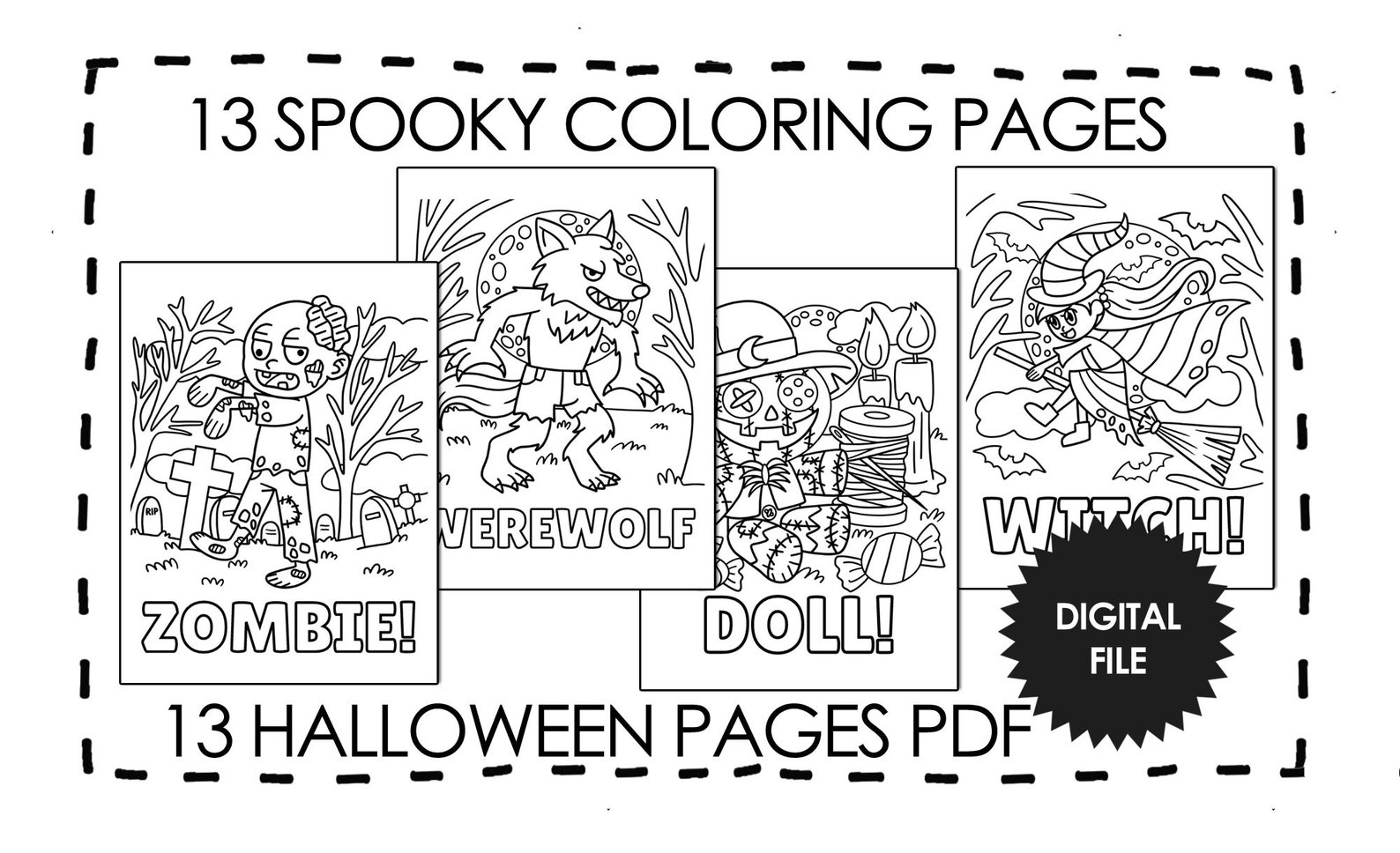 13 Spooky Halloween Coloring Pages for Kids of All Ages, Halloween ...