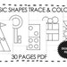 Kids Basic Shapes Trace and Color Worksheets, 30 Pages, PDF Download - Etsy