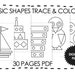 Kids Basic Shapes Trace and Color Worksheets, 30 Pages, PDF Download - Etsy