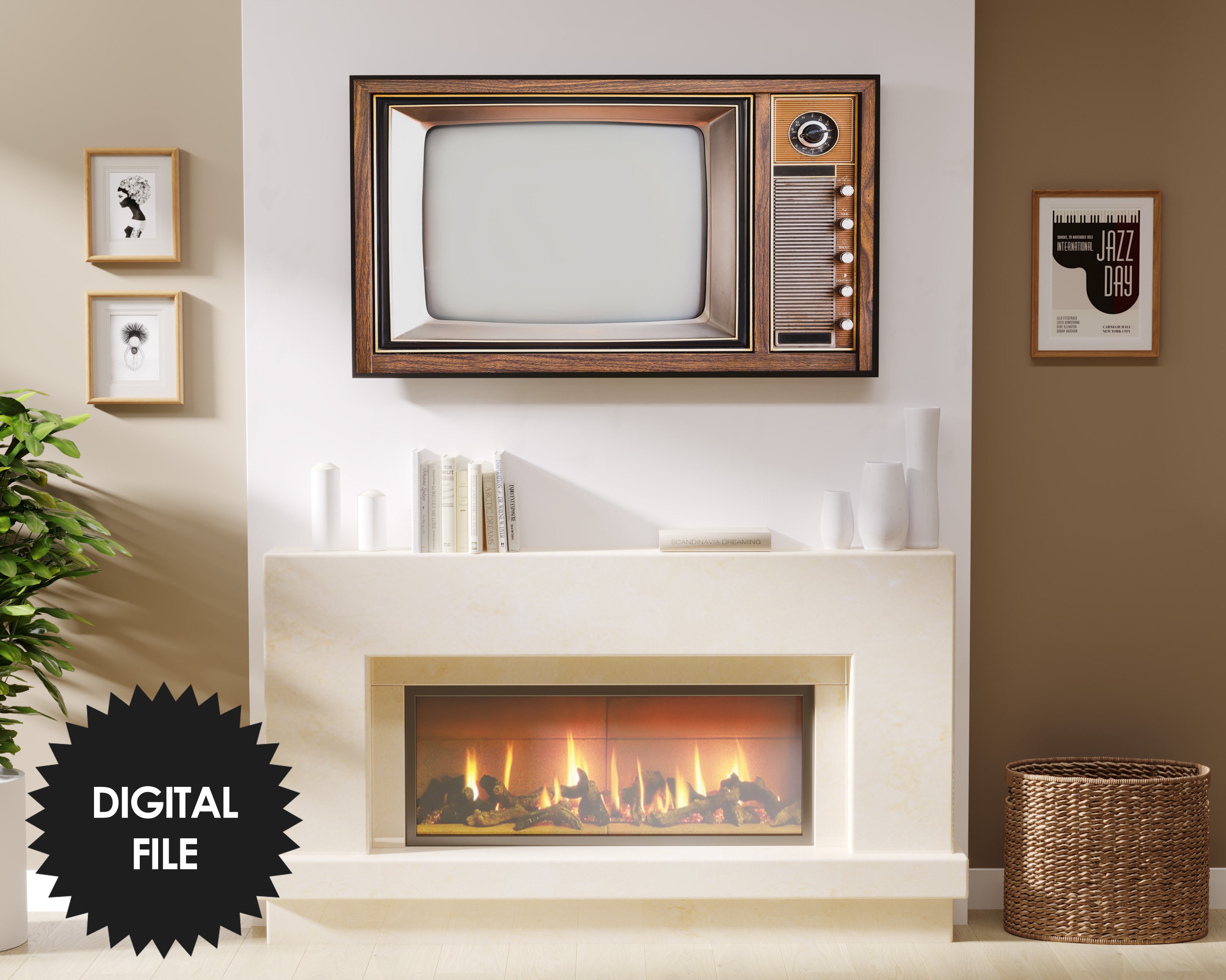 Samsung Frame TV Art Retro Tv | Vintage Tv Art Image | Antique Old ...