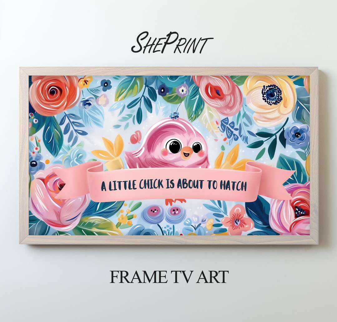 Chick Hatching Baby Shower Frame TV Art, Digital Download - Etsy Canada