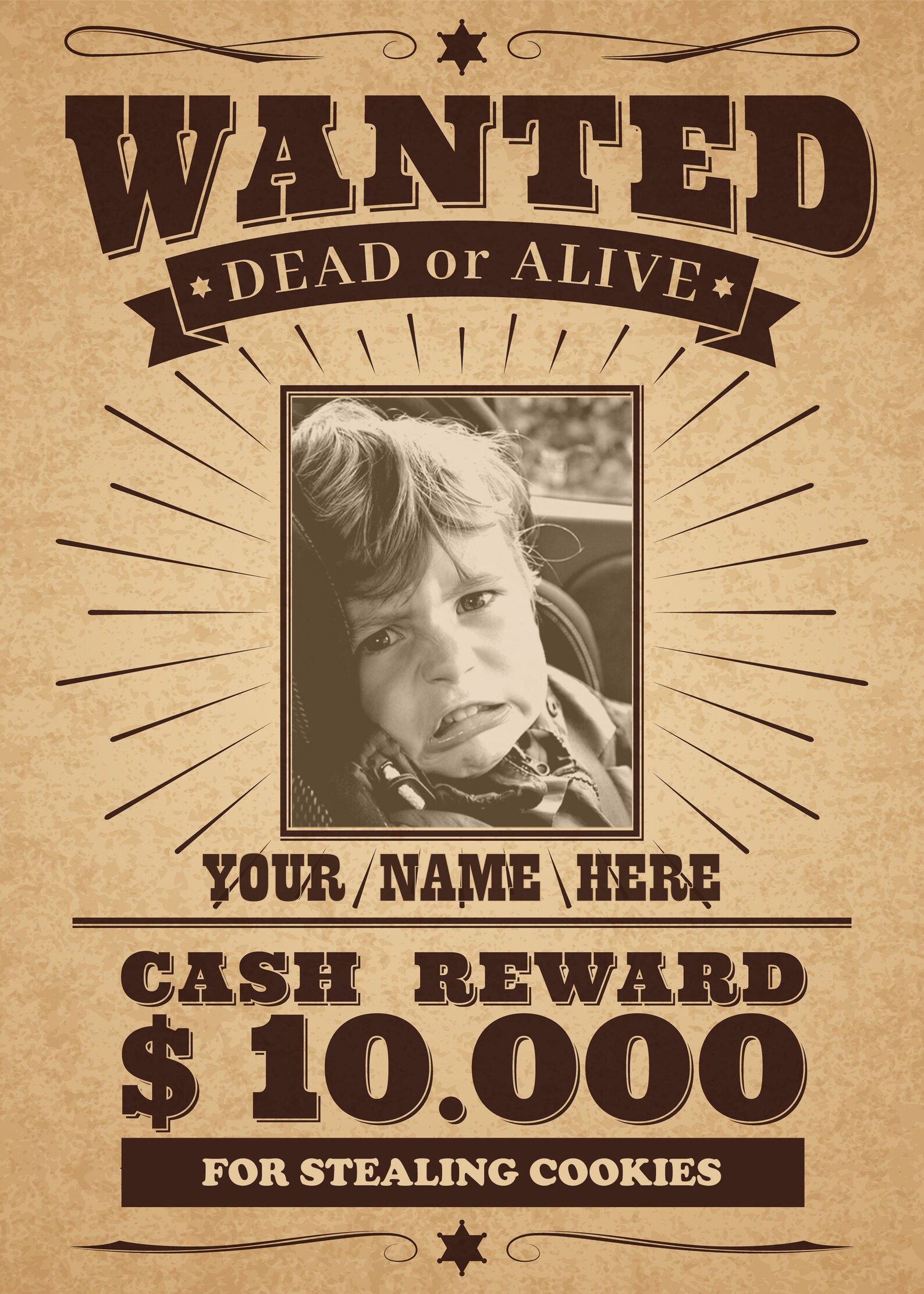 Personalized Wanted Poster, Ready in 1-2 Days, Custom Photo, Name and ...