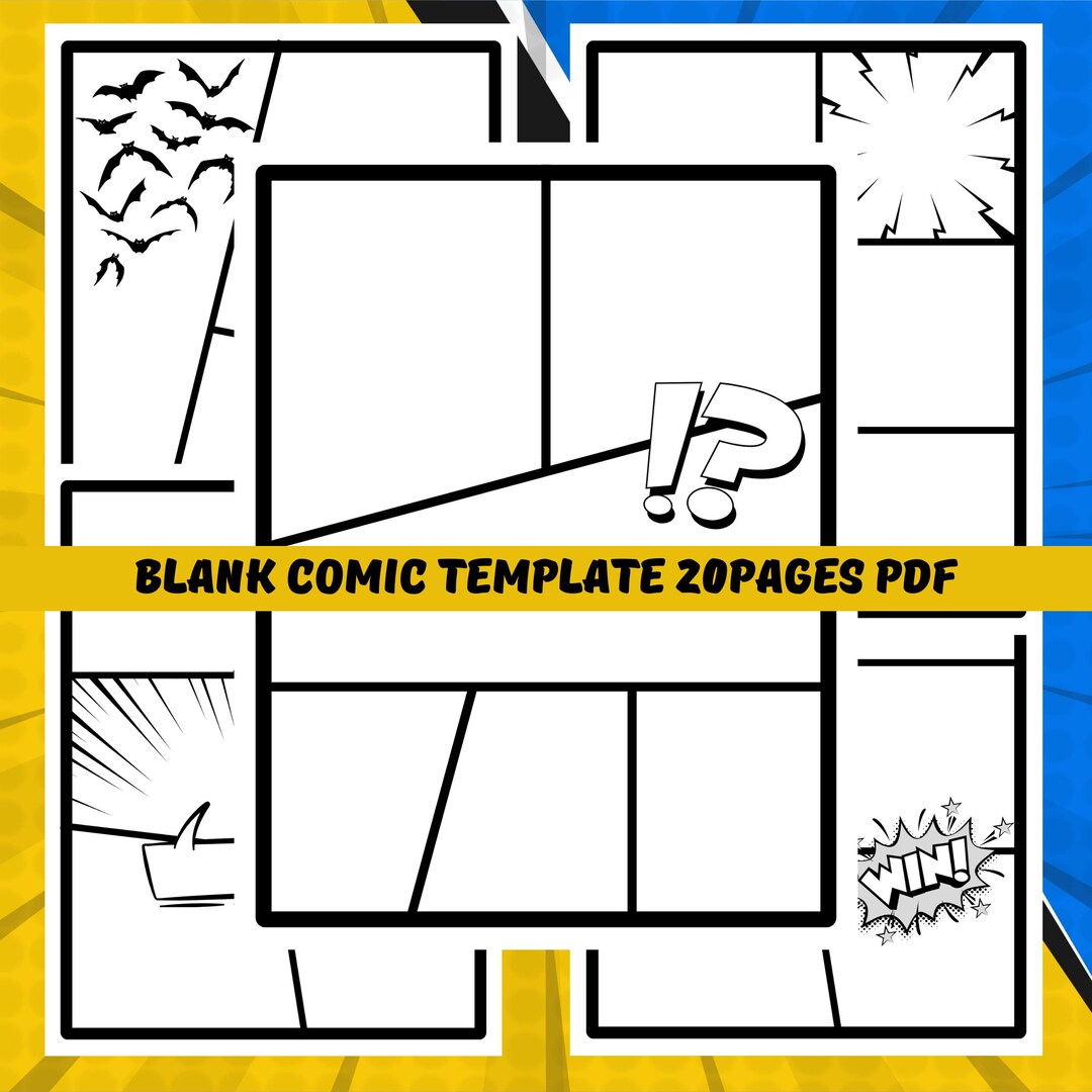 Blank Comic Template for Kids 20 Pages PDF Letter Size, Instant ...