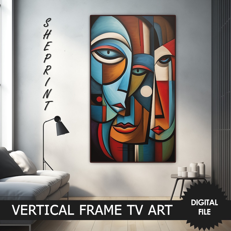 Abstract Faces Art Framed - Etsy