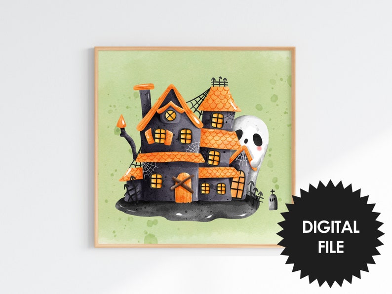 Spooky Halloween Wall Art for Kids, Set of 4 Prints, Digital Download ...
