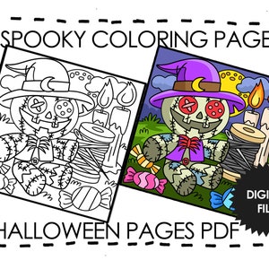 13 Spooky Halloween Coloring Pages, Kids Activities, PDF Download - Etsy