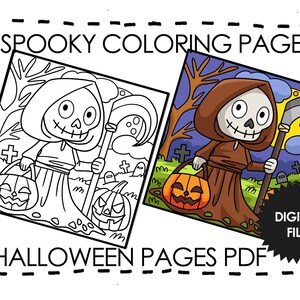 13 Spooky Halloween Coloring Pages, Kids Activities, PDF Download - Etsy
