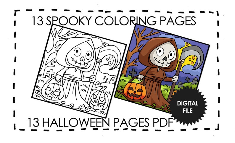 13 Spooky Halloween Coloring Pages for Kids of All Ages, Halloween ...