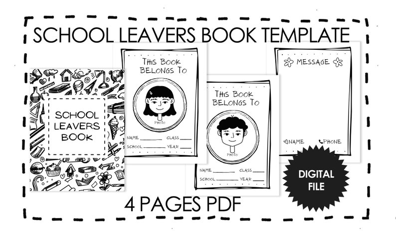 Printable School Leavers Book, Message Book, Year 6 Leavers Scrapbook ...