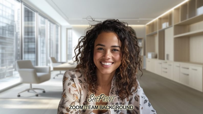 Modern Office Zoom Background: Neutral Colors (digital Download) - Etsy