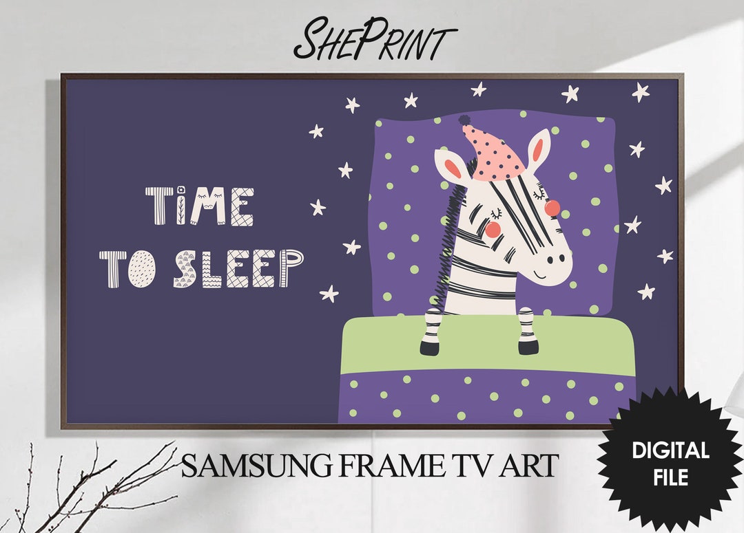 Zebra 'time to Sleep' Nursery Art for Samsung Frame TV (digital ...