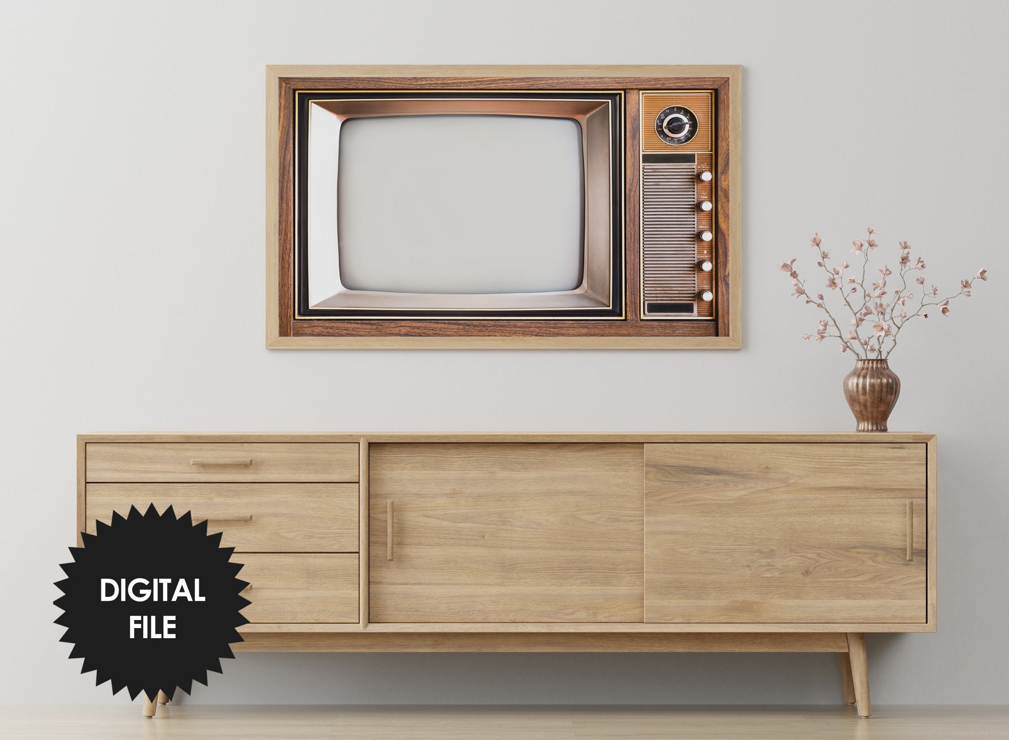 Samsung Frame TV Art Retro Tv Vintage Tv Art Antique Old - Etsy