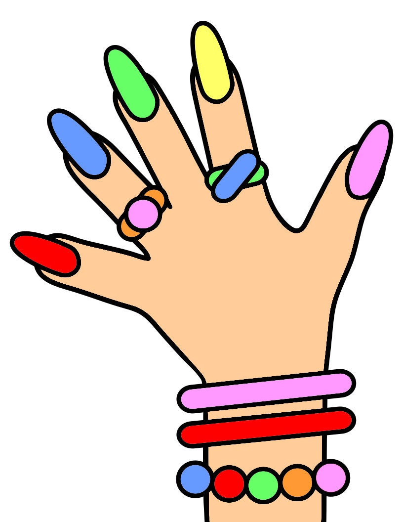 Manicure Fun Coloring Pages for Girls, Nail Salon Pretend Play, 2 Pages ...