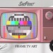 Frame TV Art Pink Retro TV With No Signal Screen | Set of 2 Images ...
