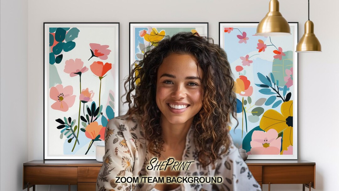 Spring Floral Zoom Background: Colorful Flowers, Virtual Meeting ...