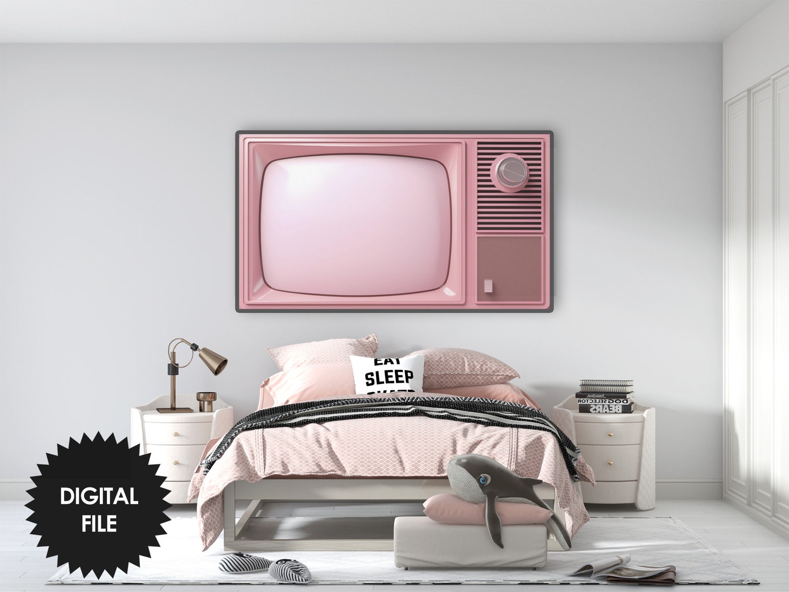 Samsung Frame TV Art Pink Retro TV | Blank Pink Tv Screen | Digital TV ...