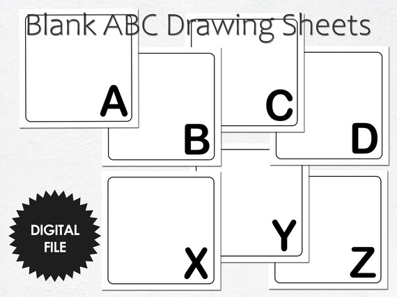 Blank ABC Drawing Sheets Alphabet Template Printables - Etsy