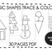 Kids Basic Shapes Trace and Color Worksheets, 30 Pages, PDF Download - Etsy