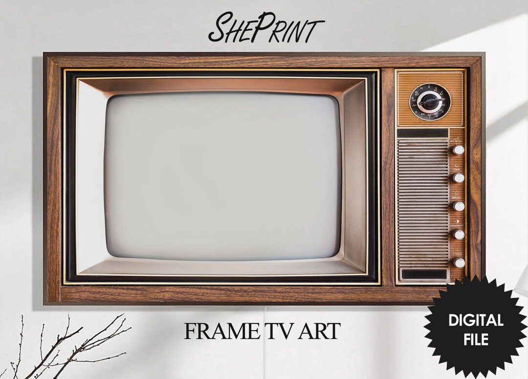 Samsung Frame TV Art Retro Tv | Vintage Tv Art Image | Antique Old Television With Wooden Case ...
