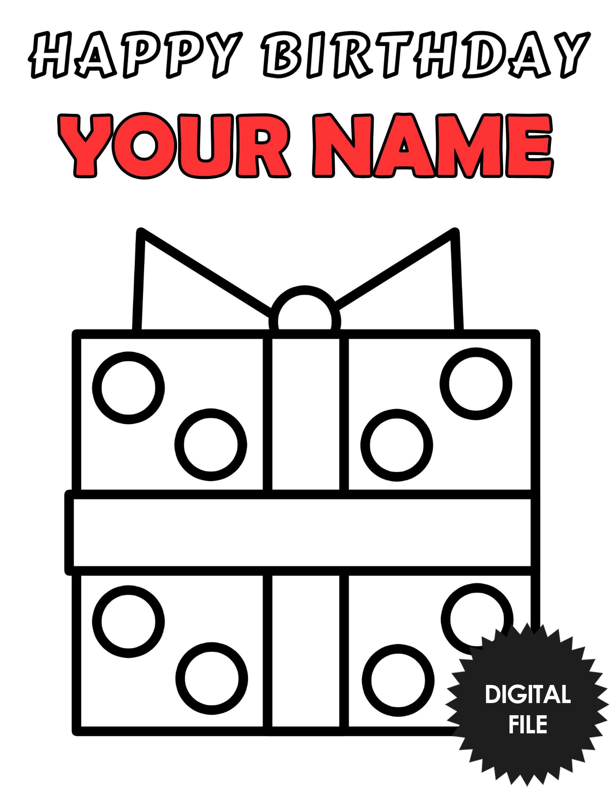 Personalized Birthday Coloring Pages for Kids and Toddlers, Birthday ...