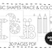 Kids Basic Shapes Trace and Color Worksheets, 30 Pages, PDF Download - Etsy