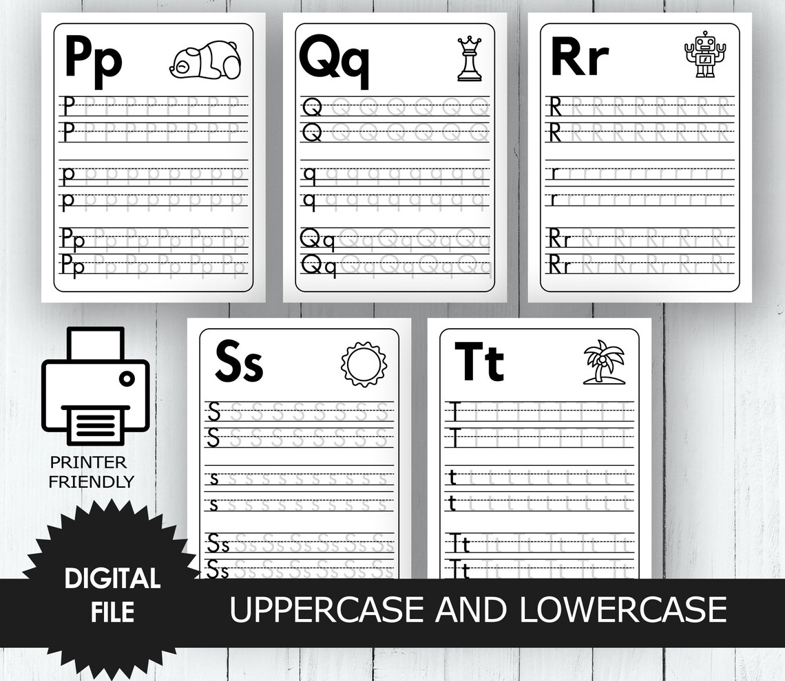 Alphabet Letter Tracing A-Z, Uppercase and Lowercase, Kindergarten and ...