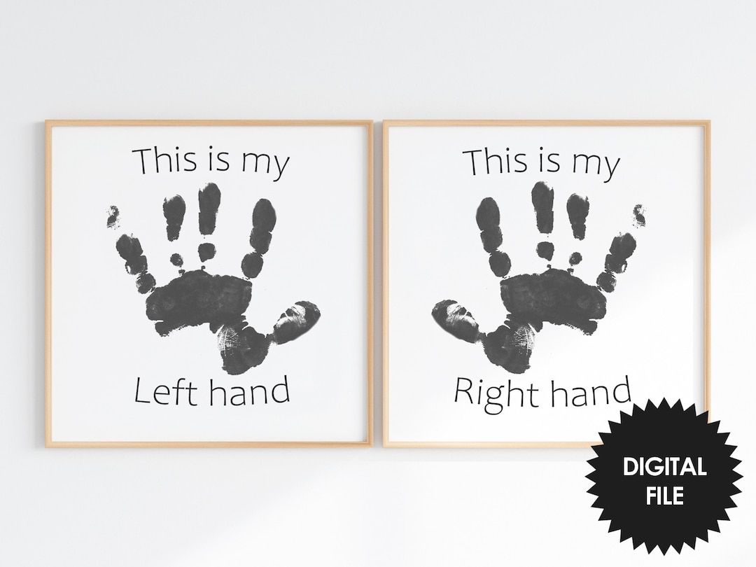 Printable Left and Right Hand, Kids Room Decor, Kids Educational Print ...