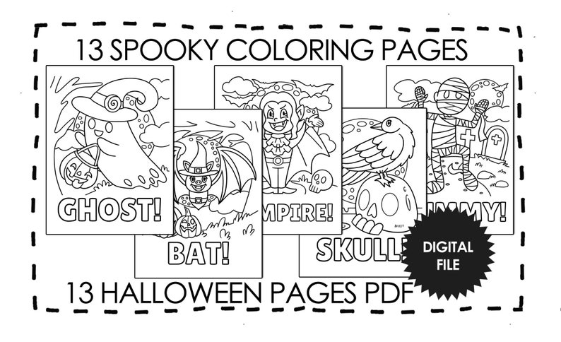 13 Spooky Halloween Coloring Pages for Kids of All Ages, Halloween ...