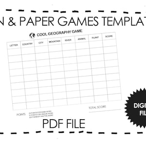 Pen and Paper Games, Cool Geography Game, Kids Printables, for Kids and ...