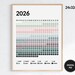Printable Calendar 2026, Minimalist Wall Art Poster, 24x32inch, Instant ...