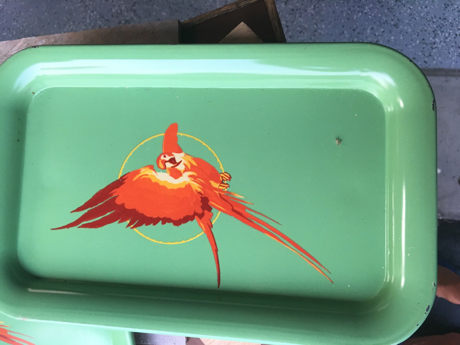 Vintage Metal Tray With Parrot Design Metal Trays Bridal - Etsy