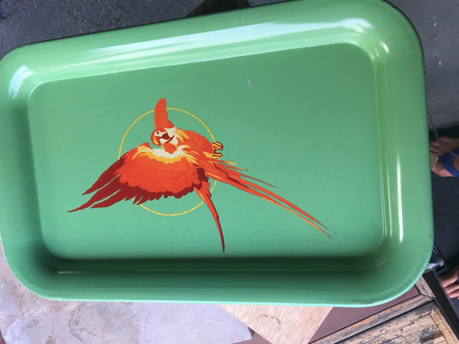 Vintage Metal Tray With Parrot Design Metal Trays Bridal - Etsy