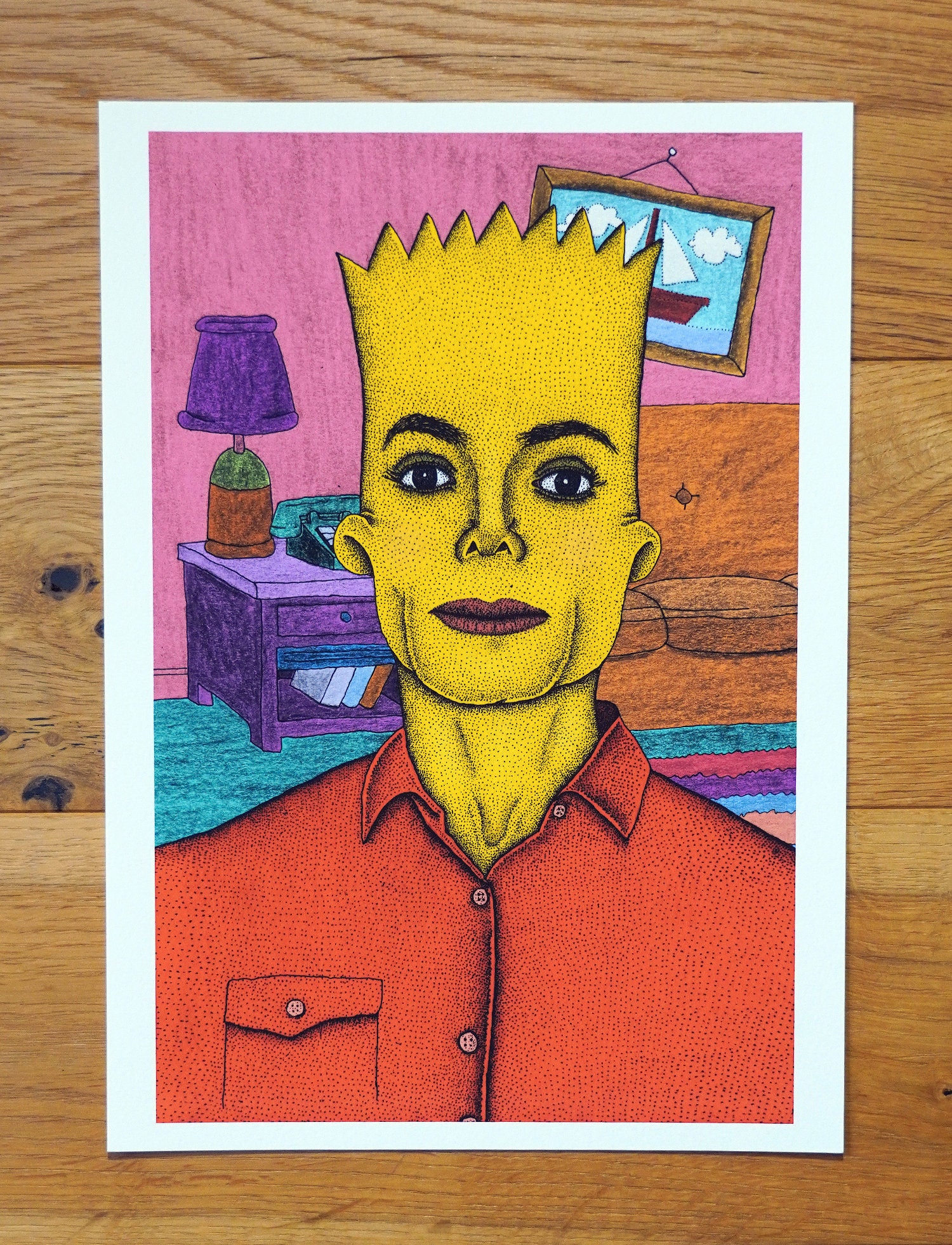 Bart Simpson Michael Jackson Fine Art Print The Simpsons | Etsy