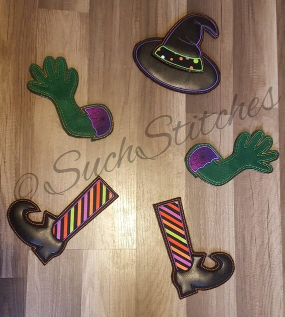 Large Witch Parts Feltie Set Machine Embroidery Design | Etsy